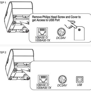 Epson C31CA85656 TM-T88V Thermal Receipt Printer with Power Supply, Energy Star Rated, Ethernet and USB Interface, Dark Gray