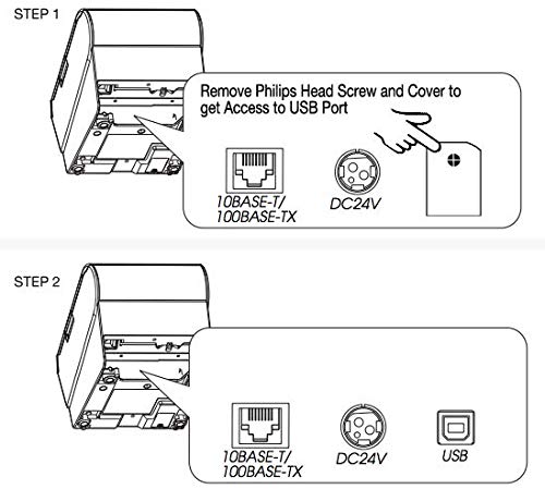 Epson C31CA85656 TM-T88V Thermal Receipt Printer with Power Supply, Energy Star Rated, Ethernet and USB Interface, Dark Gray