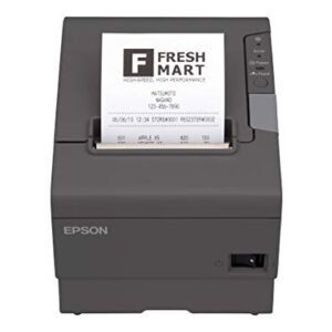 Epson C31CA85656 TM-T88V Thermal Receipt Printer with Power Supply, Energy Star Rated, Ethernet and USB Interface, Dark Gray