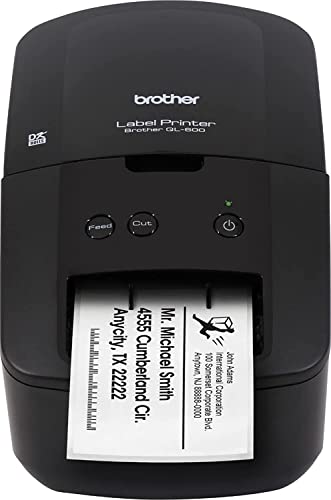 Brother QL-600 Economic Desktop Wired Label Printer for Home and Office, Black - USB Connectivity - up to 2.4" Wide, 300 x 600 dpi, 44 Labels Per Minute, Automatic Cutter Label Maker