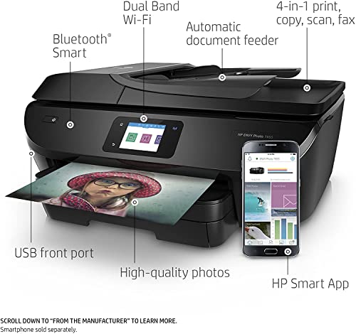 HP Envy Photo Series Printer Scanner Copier All in one with Wireless Printing, Color Laser Printer, 4800 x 1200 dpi, 2.65" CGD Touch Screen, Built-in Duplex Printing - JAWFOAL