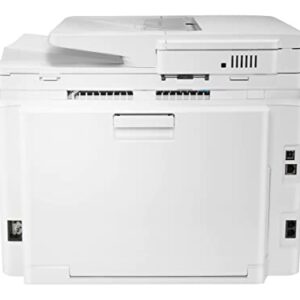 HP Color Laserjet Pro M283cdwC Wireless All-in-One Laser Printer, Print Scan Copy Fax, Auto 2-Sided Printing, Remote Mobile Print, 22ppm, 260-Sheet, 256MB, White - Bundle with JAWFOAL Printer Cable