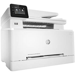 HP Color Laserjet Pro M283cdwC Wireless All-in-One Laser Printer, Print Scan Copy Fax, Auto 2-Sided Printing, Remote Mobile Print, 22ppm, 260-Sheet, 256MB, White - Bundle with JAWFOAL Printer Cable