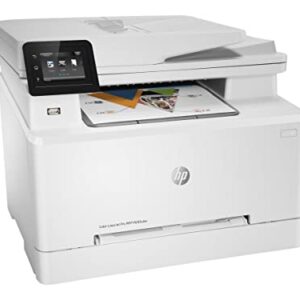 HP Color Laserjet Pro M283cdwC Wireless All-in-One Laser Printer, Print Scan Copy Fax, Auto 2-Sided Printing, Remote Mobile Print, 22ppm, 260-Sheet, 256MB, White - Bundle with JAWFOAL Printer Cable