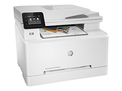 HP Color Laserjet Pro M283cdwC Wireless All-in-One Laser Printer, Print Scan Copy Fax, Auto 2-Sided Printing, Remote Mobile Print, 22ppm, 260-Sheet, 256MB, White - Bundle with JAWFOAL Printer Cable