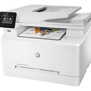 HP Color Laserjet Pro M283cdwC Wireless All-in-One Laser Printer, Print Scan Copy Fax, Auto 2-Sided Printing, Remote Mobile Print, 22ppm, 260-Sheet, 256MB, White - Bundle with JAWFOAL Printer Cable