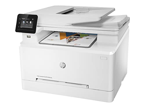 HP Color Laserjet Pro M283cdwC Wireless All-in-One Laser Printer, Print Scan Copy Fax, Auto 2-Sided Printing, Remote Mobile Print, 22ppm, 260-Sheet, 256MB, White - Bundle with JAWFOAL Printer Cable