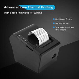 80mm Receipt Thermal Printer Auto Cutting Paper Bluetooth Wireless 3 inch Bill QR Code Barcode USB Bluetooth iOS Android (USB+Bluetooth Port)