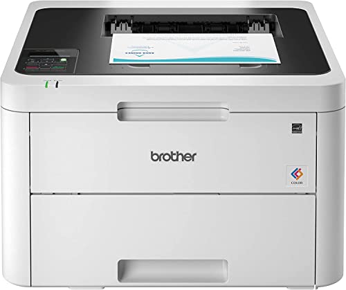 Brother Color HL-L3230CDW Compact Wireless Digital Laser Printer for Home Office, White - Print Only - 25 ppm, 2400 x 600 dpi, 8.3 x 13 Print Size, Auto Duplex Printing, 250 Sheet, Ethernet