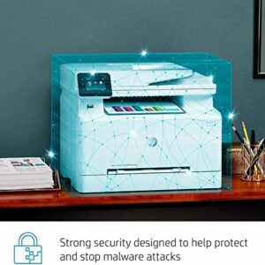 HP Laserjet Pro MFP M283cdw Wireless Color All-in-One Laser Printer, Print&Copy&Scan&Fax, up to 22 ppm, 600x600 dpi, 2.7" Color Touchscreen, Work with Alexa (7KW73A), with Lanbertent Printer Cable