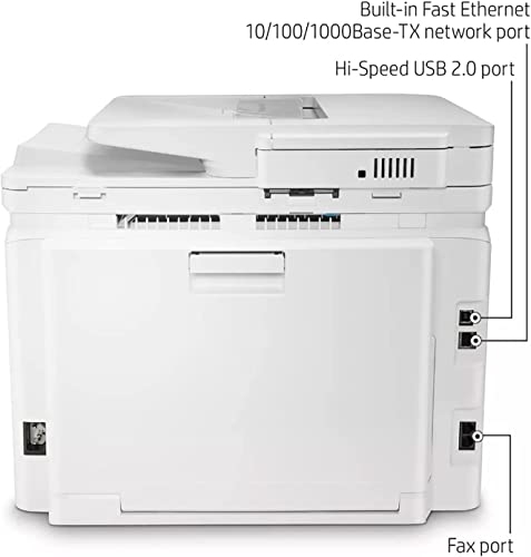 HP Laserjet Pro MFP M283cdw Wireless Color All-in-One Laser Printer, Print&Copy&Scan&Fax, up to 22 ppm, 600x600 dpi, 2.7" Color Touchscreen, Work with Alexa (7KW73A), with Lanbertent Printer Cable