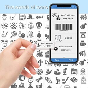 IGERESS Label Maker Machine Bluetooth Tape Label Mini Printer for iOS and Android to Use for Clothing, Cosmetic, Barcode and More USB Rechargeable