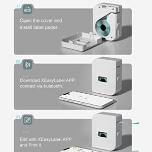 OROSAUR Label Makers Machine with Tape, HP1 Portable Mini Bluetooth Printer Label Maker for Home Storage,Office Organization,School,Wireless Thermal USB Rechargeable DIY Labeler