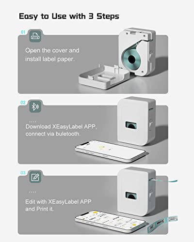 OROSAUR Label Makers Machine with Tape, HP1 Portable Mini Bluetooth Printer Label Maker for Home Storage,Office Organization,School,Wireless Thermal USB Rechargeable DIY Labeler