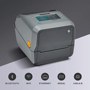 ZEBRA ZD621 Direct Thermal Desktop Printer Color Touch LCD 203 dpi Print Width 4-inch USB Serial Ethernet 802.11ac ZD6A142-D01L01EZ