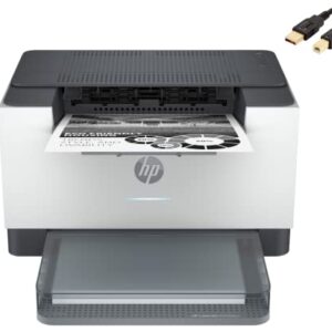 Hp Laserjet M20 Series Black-and-White Laser Printer, Mobile Device Printing, Automatic Two-Sided Printing, with 6 Months of Toner Through HP+, Wireless, White & Slate, with MTC Printer Cable