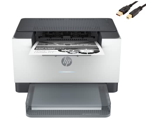 Hp Laserjet M20 Series Black-and-White Laser Printer, Mobile Device Printing, Automatic Two-Sided Printing, with 6 Months of Toner Through HP+, Wireless, White & Slate, with MTC Printer Cable