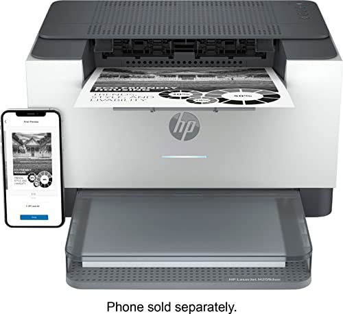 Hp Laserjet M20 Series Black-and-White Laser Printer, Mobile Device Printing, Automatic Two-Sided Printing, with 6 Months of Toner Through HP+, Wireless, White & Slate, with MTC Printer Cable