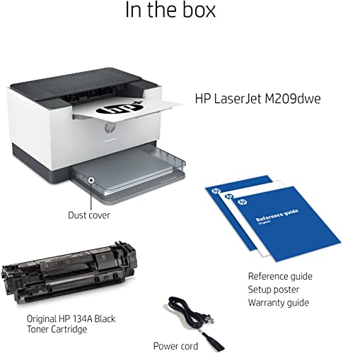 Hp Laserjet M20 Series Black-and-White Laser Printer, Mobile Device Printing, Automatic Two-Sided Printing, with 6 Months of Toner Through HP+, Wireless, White & Slate, with MTC Printer Cable