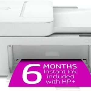 HP Envy 6052e All-in-One Wireless Color Inkjet Printer, Print Copy Scan, 2-Sided Printing, WiFi USB Bluetooth Connectivity, 6 Months Instant Ink Included, White, W/Silmarils Printer Cable