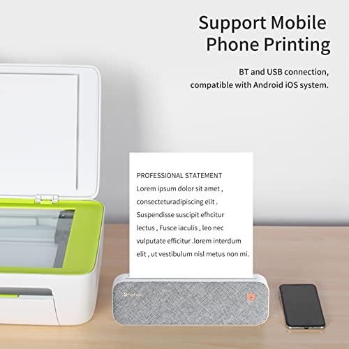 Matybobe PeriPage Portable Printer, A4 Wireless BT Travel Printer, Portable Thermal Printer Compatible with Android and iOS, Support 2''/3''/4'' Paper Width, Mobile Printer