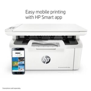 HP Laserjet Pro M29w All-in-One Wireless Laser Printer with Mobile Printing, Print, Copy, scan, Wireless, 19 ppm, 600 x 600 dpi, LCD Display, White, W/MD Cable