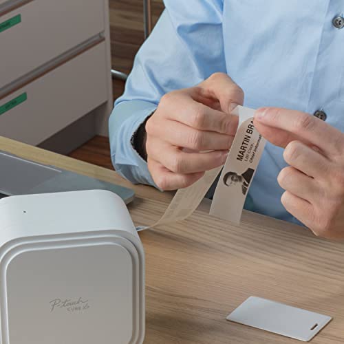 Brother P-Touch PT-P910BT Cube XP Portable Label Maker, White - Bluetooth Wireless and USB Wired Connectivity - 360 dpi, Design & Print Personalized Labels, Lightweight, Auto Cutter Label Printer