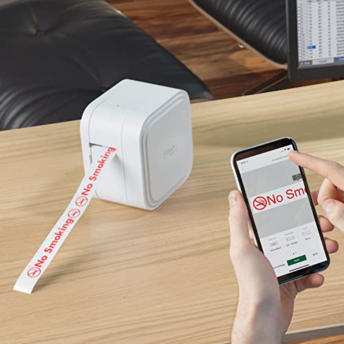 Brother P-Touch PT-P910BT Cube XP Portable Label Maker, White - Bluetooth Wireless and USB Wired Connectivity - 360 dpi, Design & Print Personalized Labels, Lightweight, Auto Cutter Label Printer