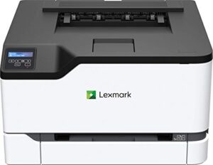 lexmark c3224dw color laser printer with wireless capabilities, standard two sided printing, two line lcd screen with full-spectrum security and prints up to 24 ppm (40n9000) (renewed)