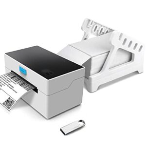 terow thermal shipping 4×6 label printer: desktop label printers with 160mm/s high-speed printing and auto label detection compatible for small business, warehouse and more (with a label holder)