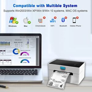 TEROW Thermal Shipping 4x6 Label Printer: Desktop Label Printers with 160mm/s High-Speed Printing and Auto Label Detection Compatible for Small Business, Warehouse and More (with a Label Holder)