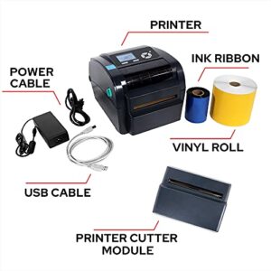 4 Inch Pipe Marker Printer Kit, 300 DPI, Includes Ink & Vinyl Label Roll