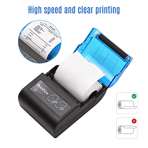 LAOJIA Mini Thermal Printer 2 inch Wireless USB Receipt Bill Ticket Printer with 58mm Print Paper Compatible with iOS Android Windows