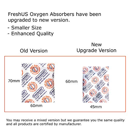 FreshUS 300cc Oxygen Absorber(10 individual pack of 10 Packets, Total 100 Packets) - Long Term Food Storage (100, 300 CC)