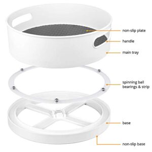 Semlos 2 Pack Lazy Susan Organizer - 9" & 12" Lazy Susan Turntable for Cabinet, Save Space, Non-Skid Lazy Susan Turntable, Plastic Lazy Susan for Kitchen, Cabinet, Pantry, Office, Bathroom