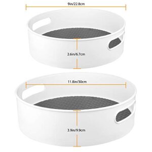 Semlos 2 Pack Lazy Susan Organizer - 9" & 12" Lazy Susan Turntable for Cabinet, Save Space, Non-Skid Lazy Susan Turntable, Plastic Lazy Susan for Kitchen, Cabinet, Pantry, Office, Bathroom