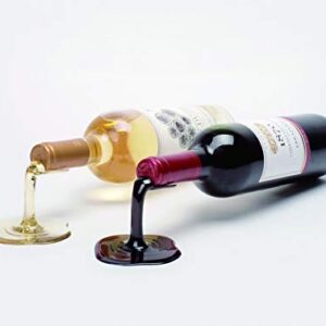 Spilled Wine Bottle Holder - Fun and Unique Way to Display Your Favorite Wine - Red and White (Set of 2)