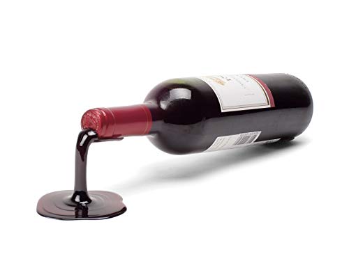 Spilled Wine Bottle Holder - Fun and Unique Way to Display Your Favorite Wine - Red and White (Set of 2)