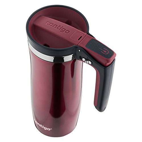 Contigo Handled Vacuum-Insulated Stainless Steel Thermal Travel Mug with AUTOSEAL Spill-Proof Lid, Reusable Coffee Cup or Water Bottle, BPA-Free, Keeps Drinks Hot or Cold for Hours, 16oz Spiced Wine