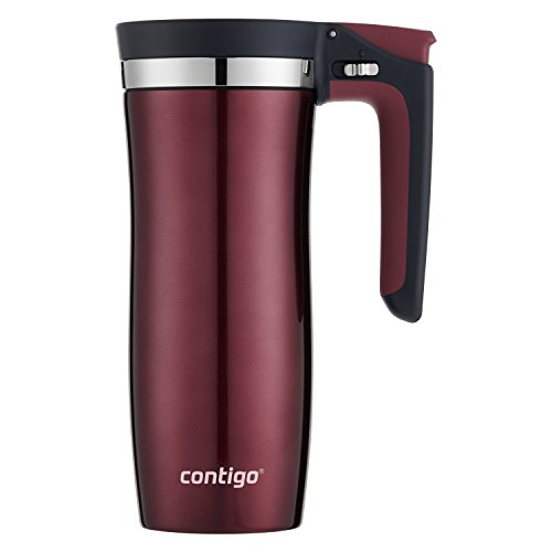 Contigo Handled Vacuum-Insulated Stainless Steel Thermal Travel Mug with AUTOSEAL Spill-Proof Lid, Reusable Coffee Cup or Water Bottle, BPA-Free, Keeps Drinks Hot or Cold for Hours, 16oz Spiced Wine