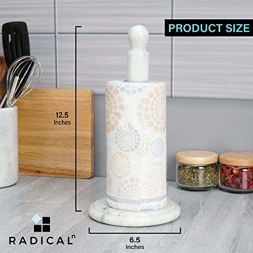 RADICALn Paper Towel Holder White Handmade Marble Kitchen Towels Rack Paper Roll Holder with Stand - Wrapping Paper Holder Towel - Hand Towel Rack Holder