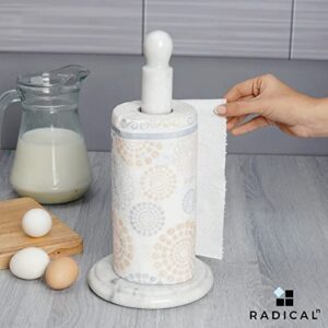 RADICALn Paper Towel Holder White Handmade Marble Kitchen Towels Rack Paper Roll Holder with Stand - Wrapping Paper Holder Towel - Hand Towel Rack Holder