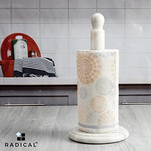 RADICALn Paper Towel Holder White Handmade Marble Kitchen Towels Rack Paper Roll Holder with Stand - Wrapping Paper Holder Towel - Hand Towel Rack Holder