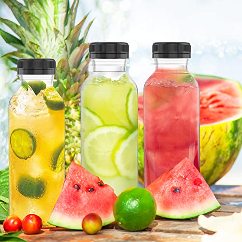 3 Pcs 17 Oz Plastic Juice Bottles Empty Clear Containers with Tamper Proof Lids for Juice, Milk and Other Beverage