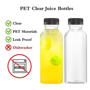 3 Pcs 17 Oz Plastic Juice Bottles Empty Clear Containers with Tamper Proof Lids for Juice, Milk and Other Beverage