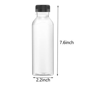 3 Pcs 17 Oz Plastic Juice Bottles Empty Clear Containers with Tamper Proof Lids for Juice, Milk and Other Beverage