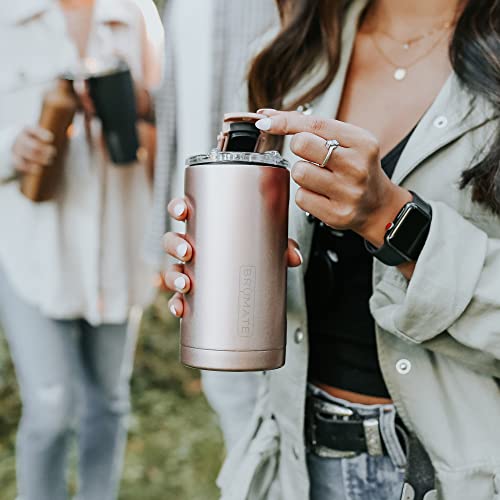 BrüMate Hopsulator Trio 3-in-1 Insulated Can Cooler for 12oz / 16oz Cans + 100% Leak Proof Tumbler with Lid | Can Coozie Insulated for Beer, Soda, and Energy Drinks (Matte Black)