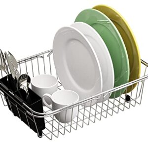 TESOT Adjustable Over Sink Dish Rack Stainless Steel Dish Drying Rack On Counter or in Sink, Rustproof