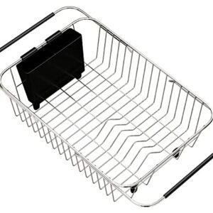 TESOT Adjustable Over Sink Dish Rack Stainless Steel Dish Drying Rack On Counter or in Sink, Rustproof