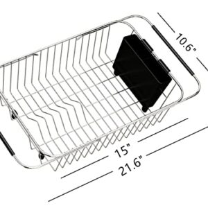 TESOT Adjustable Over Sink Dish Rack Stainless Steel Dish Drying Rack On Counter or in Sink, Rustproof